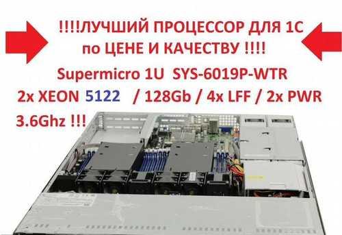 2x Xeon 5122 3.6 / 128Gb / 1U Supermicro 6019P-WTR