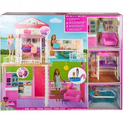 Barbie дом+куклы +аксессуары GLH56