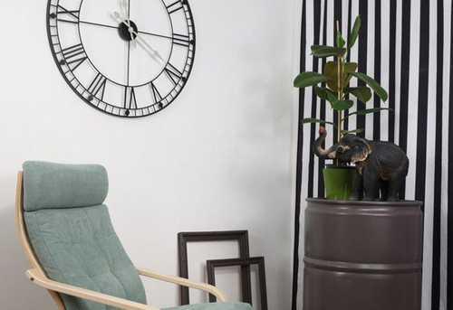 Кресло+банкетка поэнг IKEA (береза, мятное)