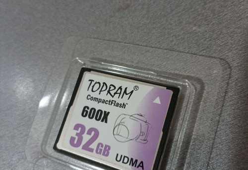 Карта Compact flash Topram 32gb 600x