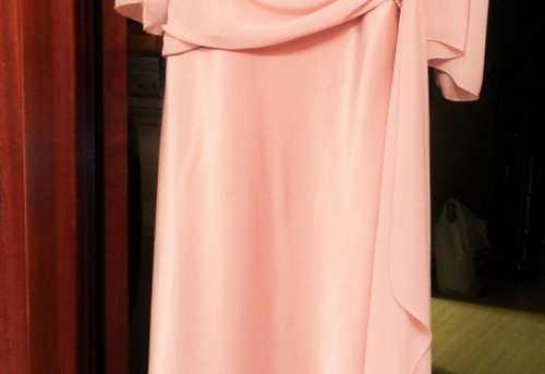 Платье длинное нежно-розовое