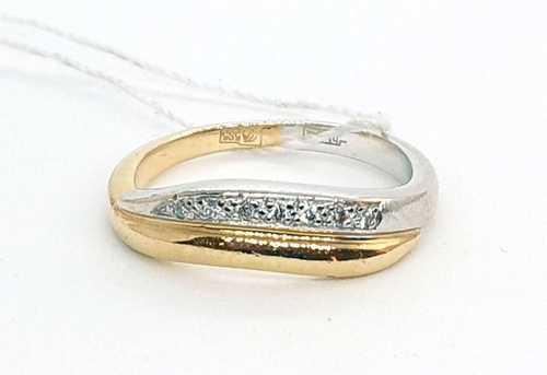 Золотое кольцо с бриллиантами, 4.20 грамм, 18 разм