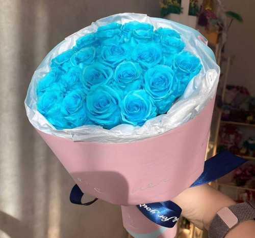 Кустовые голубые розы. Доставка цветов