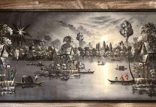 Картина маслом на холсте Cambobia 1x2м