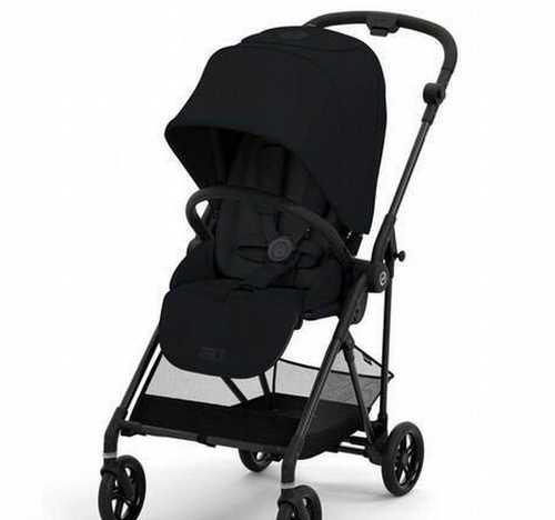 Коляска Cybex Melio Carbon Moon Black с дождевиком