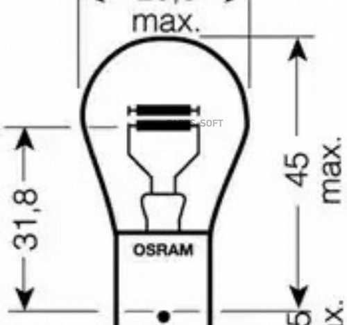 Osram 7225 12V (21/4W) Лампа габарит./противотум. min 10
