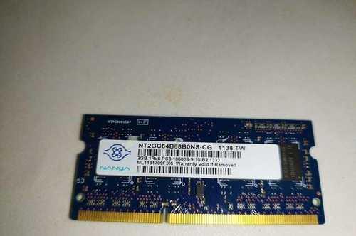 Оперативка so-dimm ddr3 2gb nanya для ноутбука