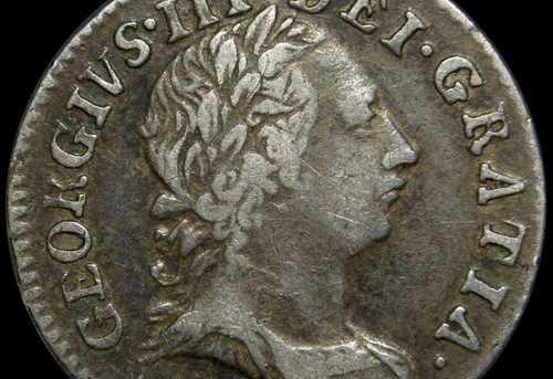 3 пенса 1762 года. Великобритания. Георг III. Сере