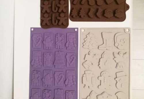 Силиконовые формы для шоколада и конфет новогодние