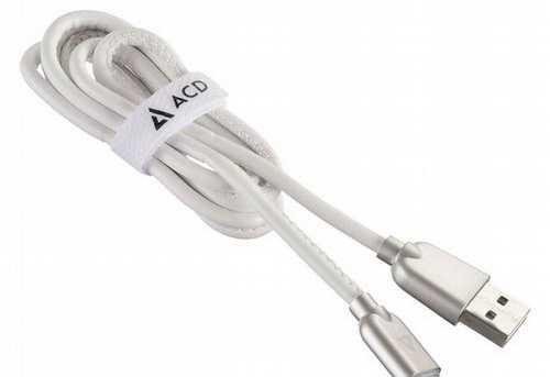 USB кабель ACD-Allure Lightning USB-A Кожа, 1м, бе