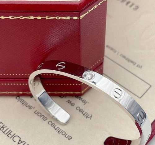 Браслет Cartier Love белое золото 1 бр. 0.1107 ct