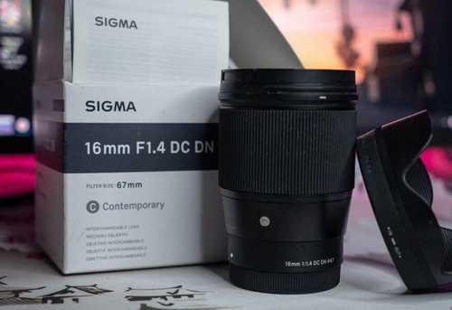Sigma 16mm f 1.4 Sony E