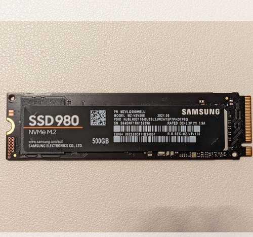 SSD M.2 накопитель Samsung 980, 500Gb