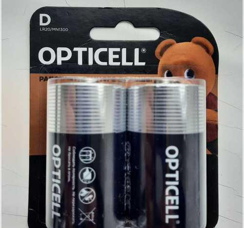 Батарейки opticell D 2шт