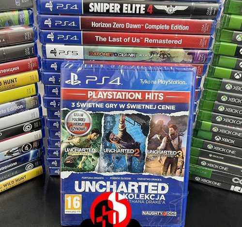 Uncharted коллекция диск на PS4 новый