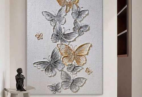 Картина маслом Бабочки Онлайн примерка в интерьер