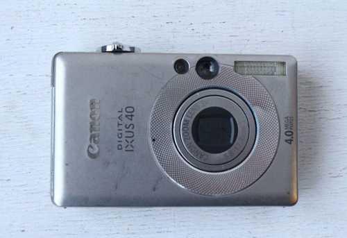 Винтажный фотоаппарат Canon ixus 40