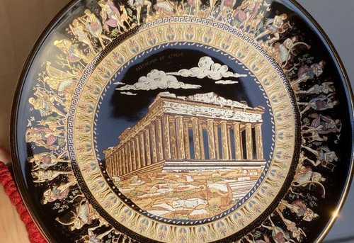 Тарелка декоративная Греция.Роспись 24к золотом