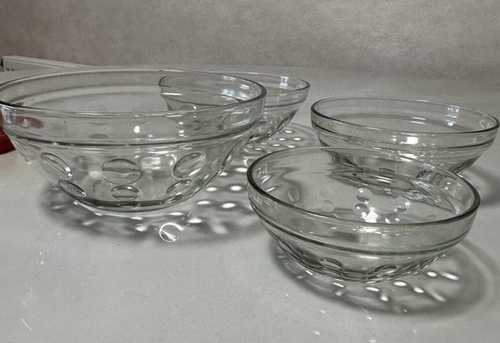 Набор посуды, стеклянные миски с крышками