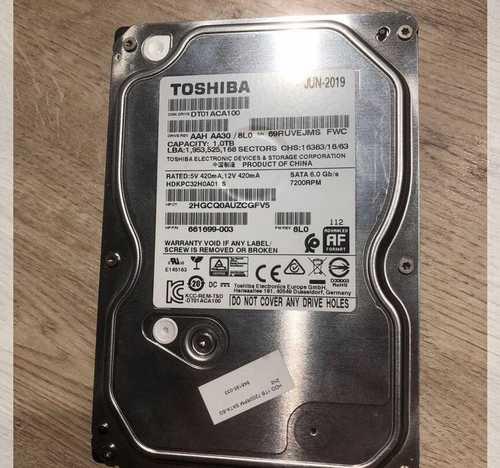 Hdd Toshiba 1tb (жесткий диск)