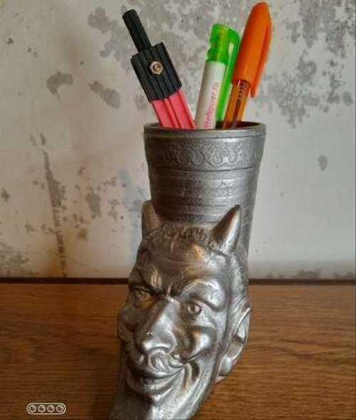 Подставка стакан для ручек карандашей СССР черт