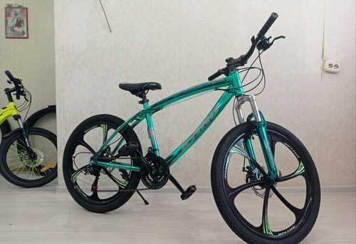 Велосипед на литых дисках цвет хром Зеленый