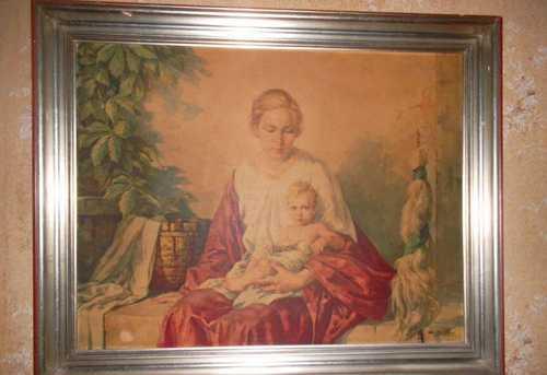 Картина Мадонна с младенцем Литография