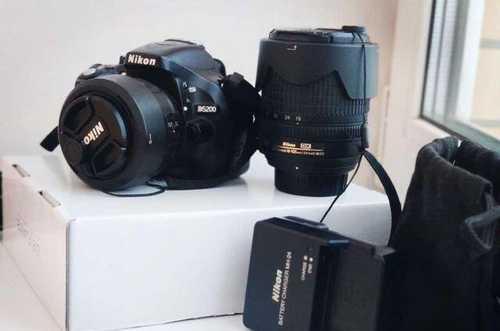 Фотоаппарат Nikon D5200 +2 объектива 35мм f1.8 и 1
