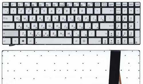 Клавиатура для Asus N550 серебристая с подсветкой