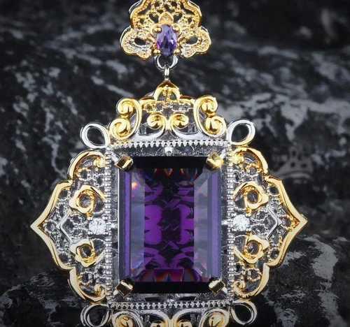Серебряное колье с Аметистами