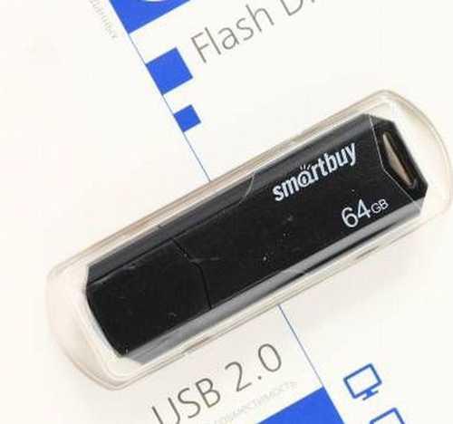 Флешка 64 гб USB Smartbuy clue Black