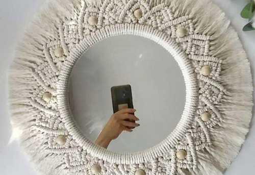 Зеркало интерьерное макраме