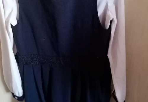 Школьный сарафан+блузка