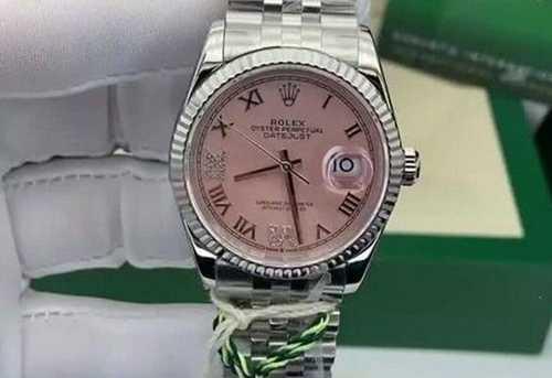 Роскошные женские часы Rolex Datejust розовые