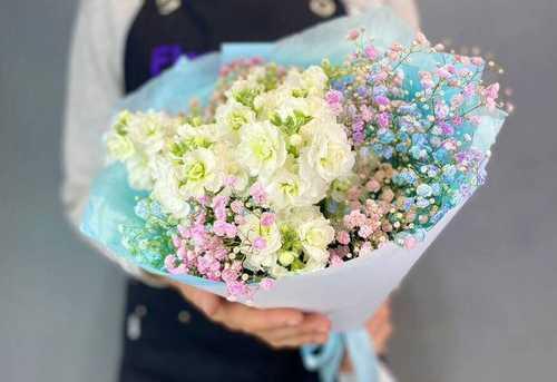 Букет с маттиолой и гипсофилой, цветы Flowers124