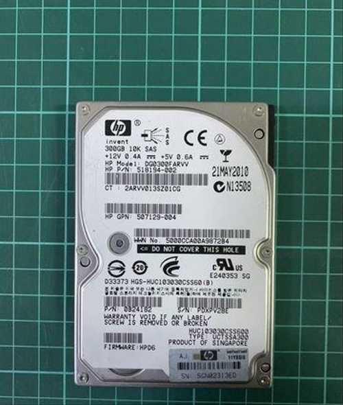 Жесткий диск HP 300Gb SAS 10K 507127-B21