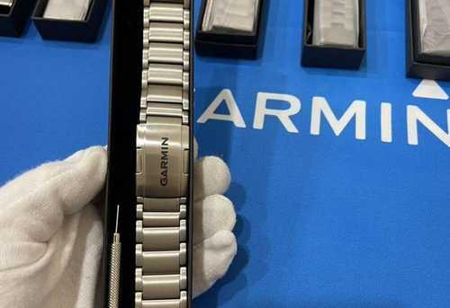Титановый браслет для Garmin 22мм серебристый