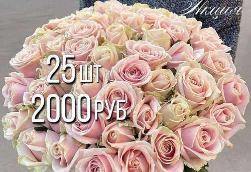 Розы 25 шт живые высокие цветы Тольятти доставка