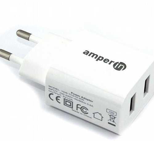 Блок питания (сетевой адаптер) Amperin 5V/2A 2USB