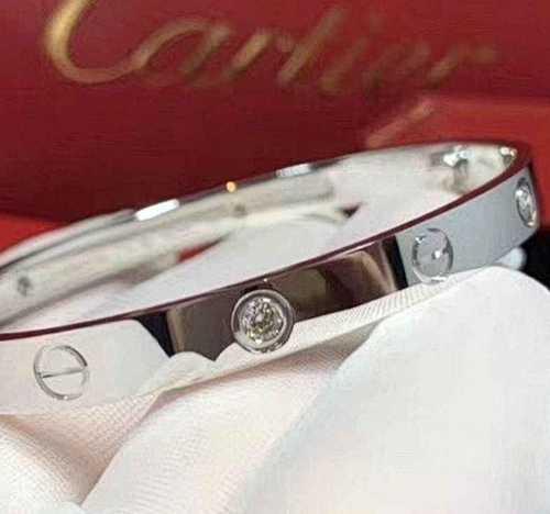 Cartier браслет Love, белое золото, 0,42 ct