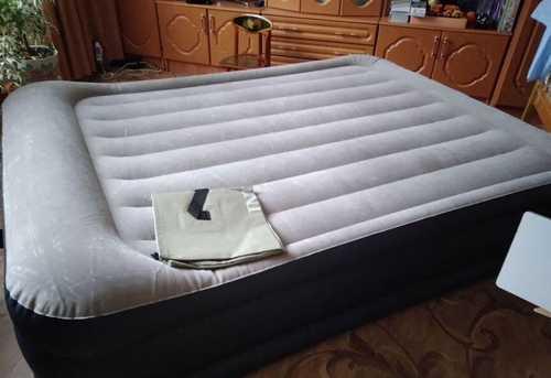 Надувной матрас кровать Intex с насосом Olimp