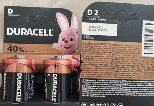 Батарейки 2шт Duracell D / LR20