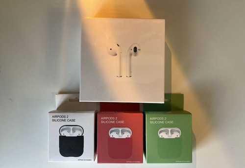 Наушники airpods 2 / premium + чехол