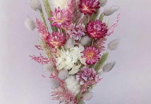 Букетик из стабилизированных цветов сухоцветов