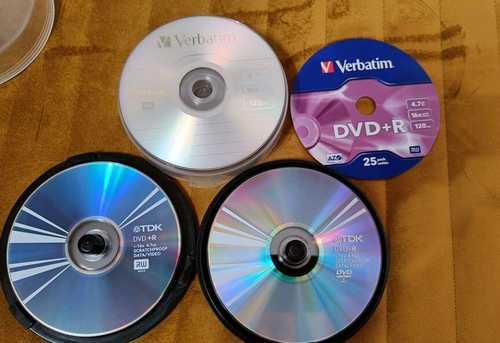 Чистые DVD+R диски TDK и Verbatim (17 штук)