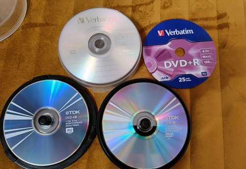 Чистые DVD+R диски TDK и Verbatim (17 штук)