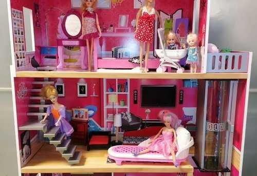 Кукольный домик с барби и мебелью