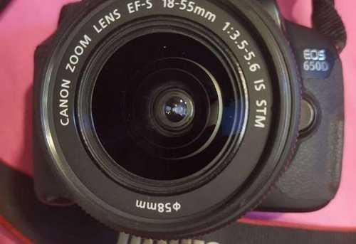 Зеркальный фотоаппарат canon 650d зум 18-55 STM