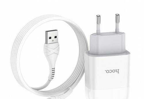 Набор 2 в 1 сзу + Кабель micro USB hoco C73A 2А (б