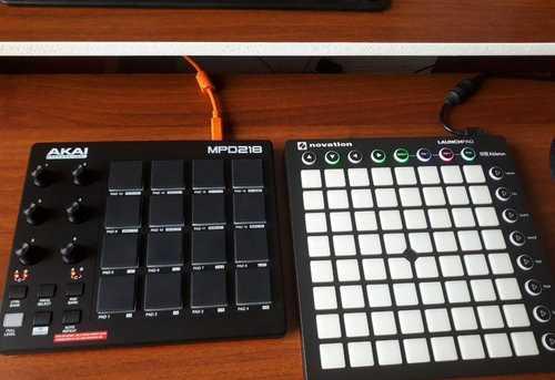 Контроллеры Akai MPD 218 + Novation Launchpad S